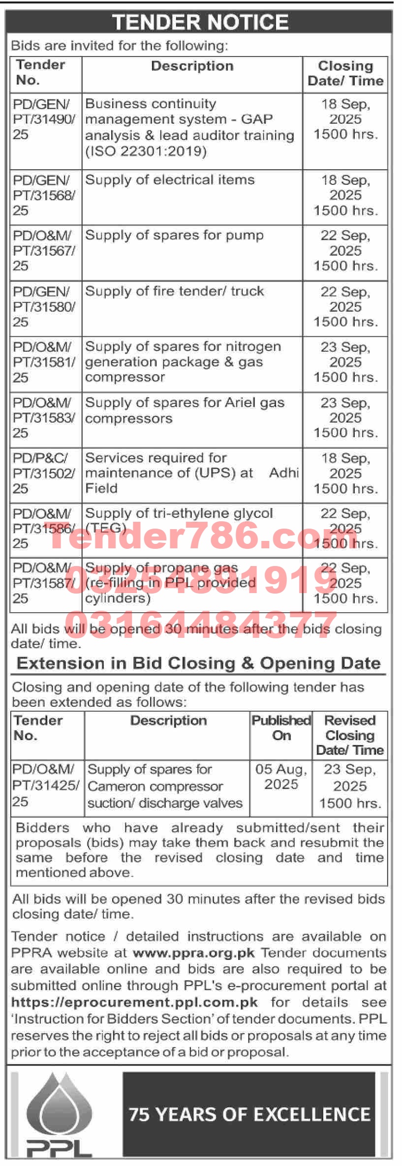 Daily updated tenders in 2024 -All categories are tender786.com