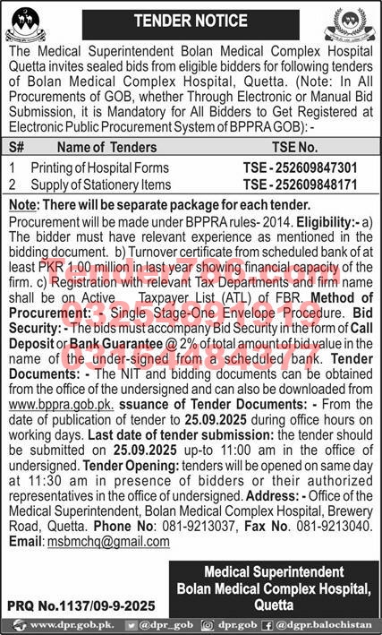 Daily updated tenders in 2024 -All categories are tender786.com