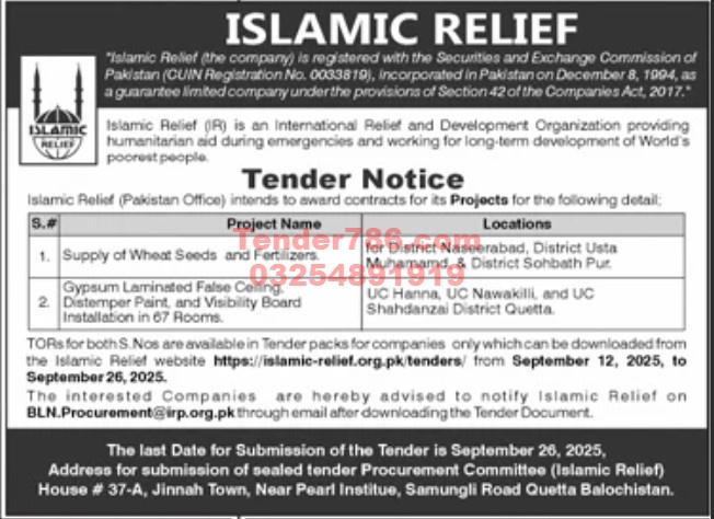 Daily updated tenders in 2024 -All categories are tender786.com