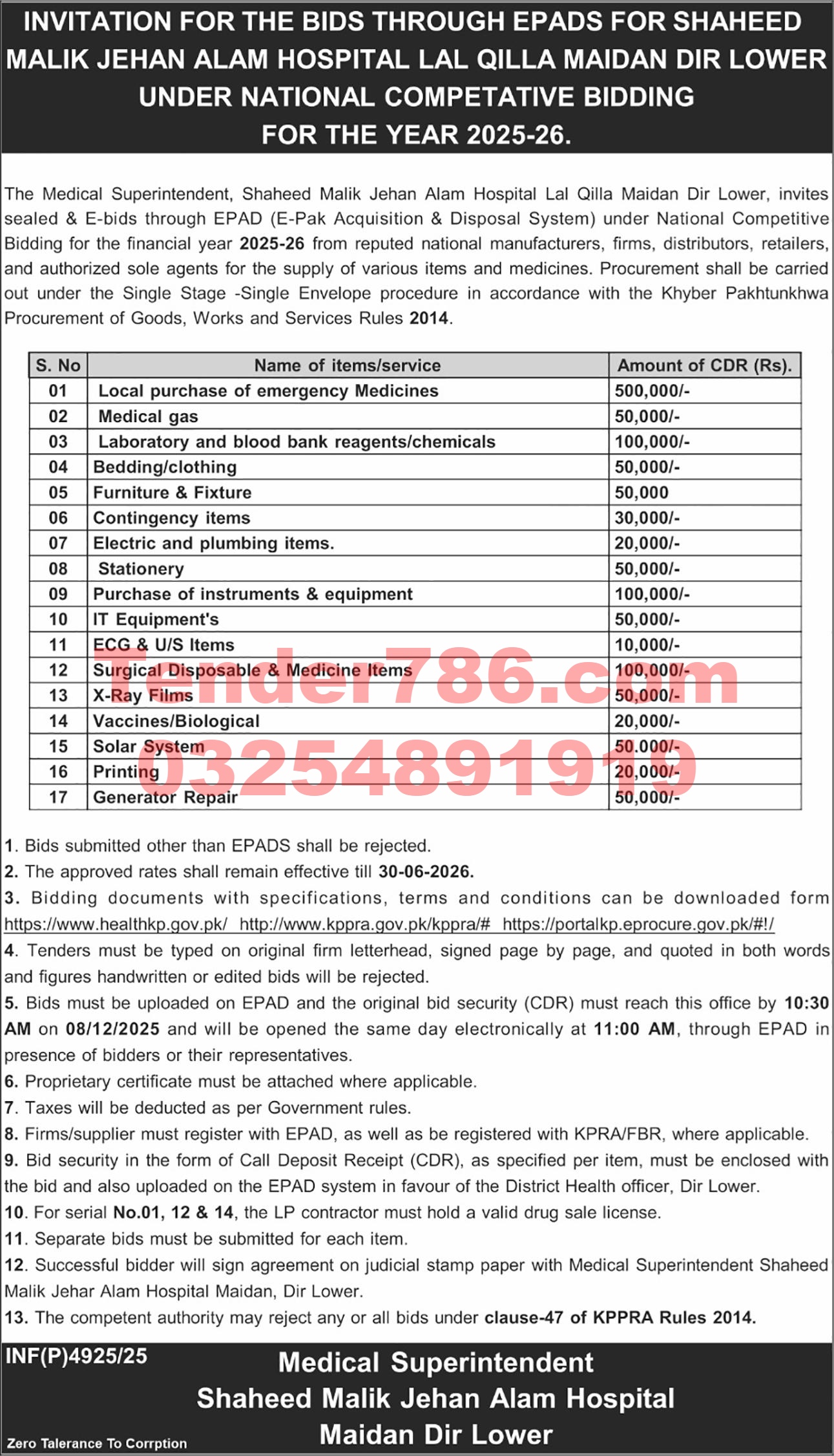 Daily updated tenders in 2024 -All categories are tender786.com